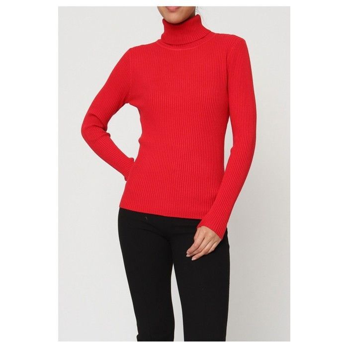 Pull Femme - Non spécifié - Rouge - Col Roulé - Manches Longues - 100% ...