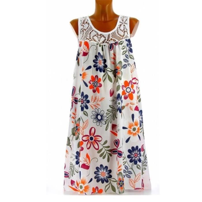 Robe,2020 femmes robe d'été Boho Style imprimé fleuri plage robe ...