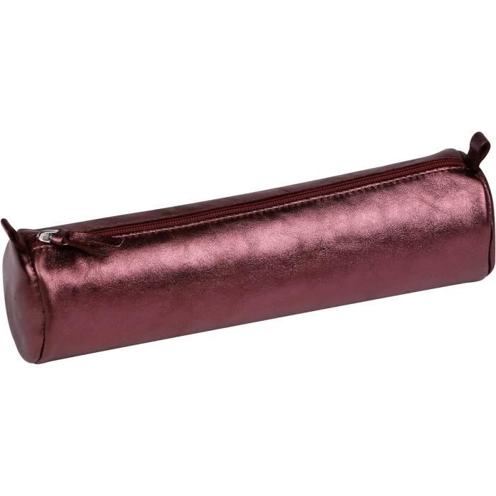 8689C - Trousse Scolaire Ronde Cerise Effet Irisé Ø5,5X22 Cm En ...