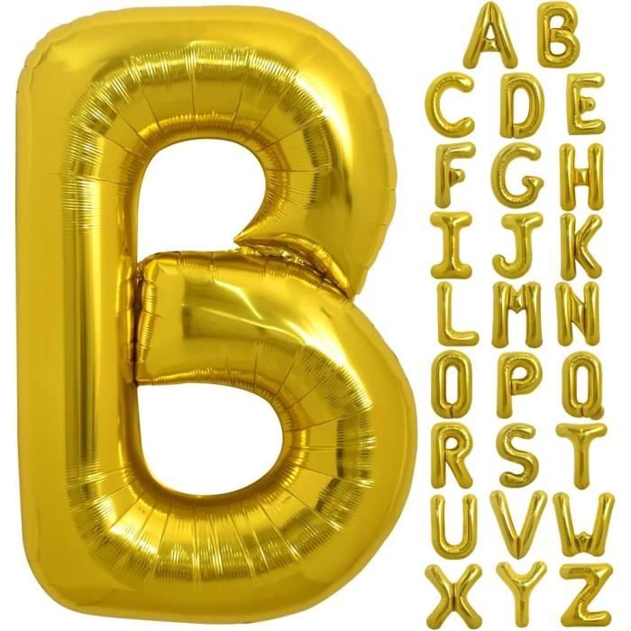 Grands Ballons Dorés En Forme De Lettre B - 101,6 Cm - Ballons À Hélium ...