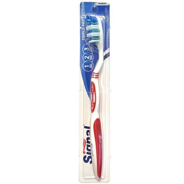 Brosse à dents - SIGNAL - Triple Protection Medium - Caries - Taches ...