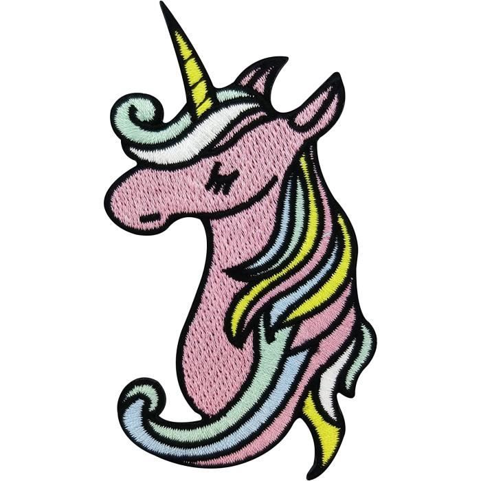 Finally Home Écusson Thermocollant Licorne rose Patch à coller au fer à ...