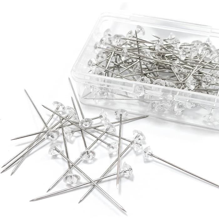 Lot de 100 épingles à tête transparente pour bouquet de mariage ...