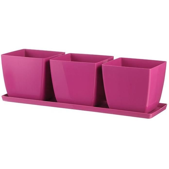 TERAPLAST - Pot trio santiago colour 35cm Pivoine - Cdiscount Jardin