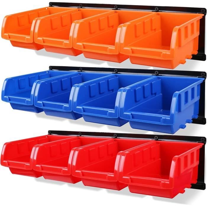 Lot De 12 Boîtes De Rangement Pour Vis, Claviers, Outils Avec Support ...