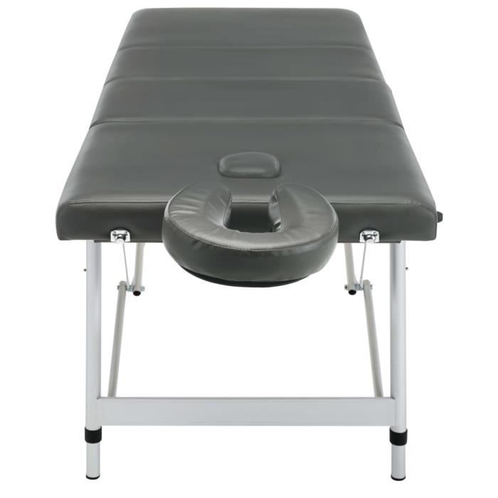 SWT Table de massage 4 zones Cadre en aluminium Anthracite 186x68cm ...