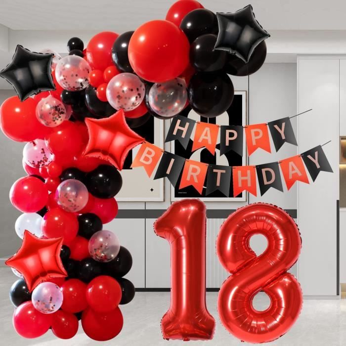 Rouge 18 Ans Ballons Guirlande Fille 18 Arche Ballon Anniversaire Rouge ...