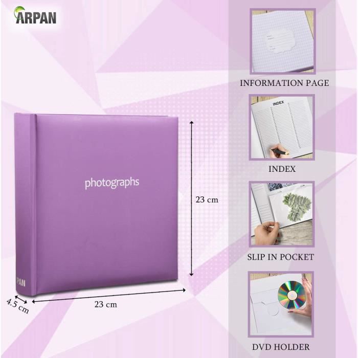Arpan Memo Slip Dans le cas Album photo pour 200 Photos 4x6 "- 10x15cm ...