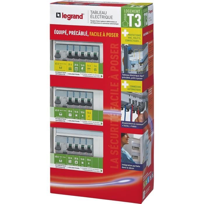 LEGRAND Tableau électrique équipé précâblé Evolué spécial pour logement ...