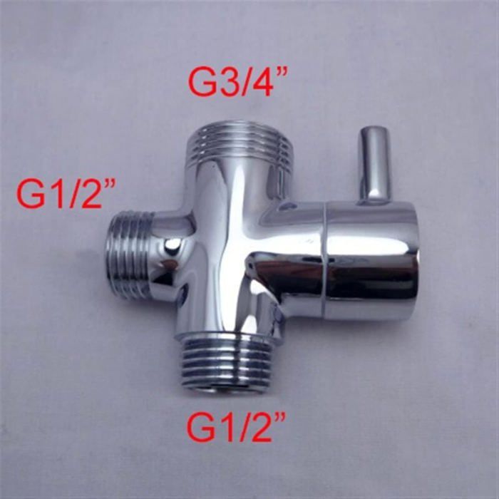 Vanne de dérivation, mâle G1/2 Robinet en laiton T adaptateur Chrome ...