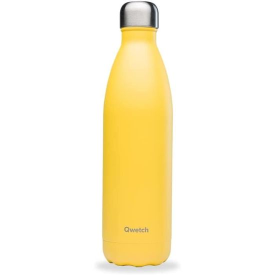 Qwetch - Bouteille Isotherme Pop Jaune 750ml - Gourde Nomade Inox - 24h ...