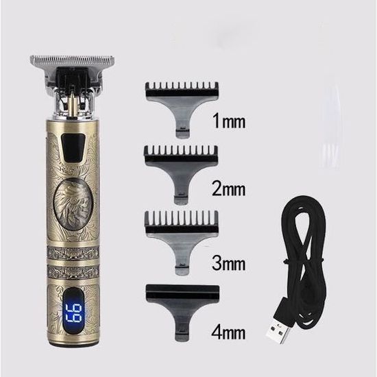 Vert Tondeuse à cheveux électrique T9 USB pour hommes, rasoir LCD 0mm, barbier professionnel ...