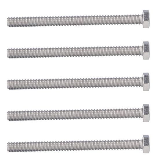 ZIU 20 pièces boulon hexagonal vis de réglage à filetage grossier boulons entièrement filetés A2 ...