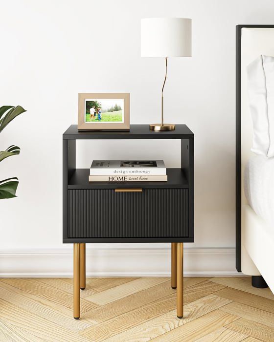 Table de Chevet, Table de Nuit avec tiroir en Bois Moderne pour Chambre ...