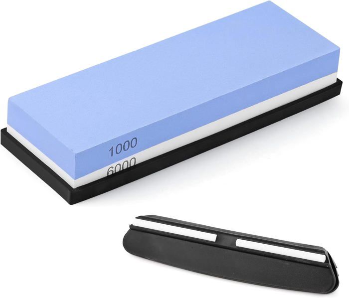Pierre a Aiguiser 2 en 1 Pierre Affutage à double face avec grain 1000/6000, Base Antidérapante ...