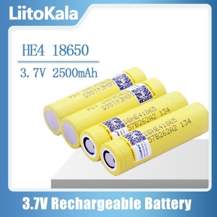 10 pièces--Batterie Li-lon Rechargeable He4 18650, 3.6v, 2500mah ...