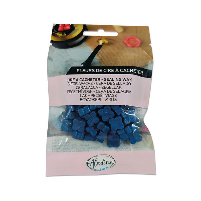 Cire à cacheter - ALADINE - Fleur de cire - Bleu ardoise nacré ...