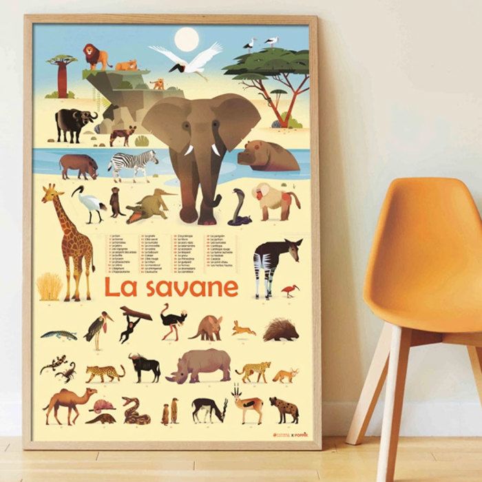 Poster géant 42 stickers La Savane - POPPIK - Cdiscount Jeux - Jouets