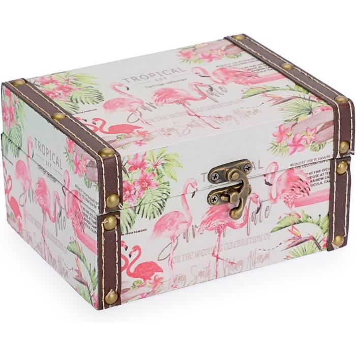 Coffret Au Trésor Boîte De Rangement En Bois + Cuir Pu Coffret À Bijoux ...