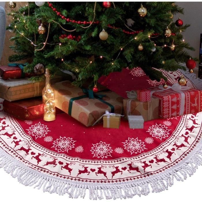 Jupe De Sapin De Noël Avec Gland, 98Cm Couvre Pied Sapin Noel, Tapis ...