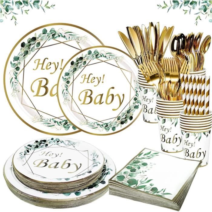 Lot De 200 Vaisselle Jetable Anniversaire,Assiette Jetable,Vaisselle ...