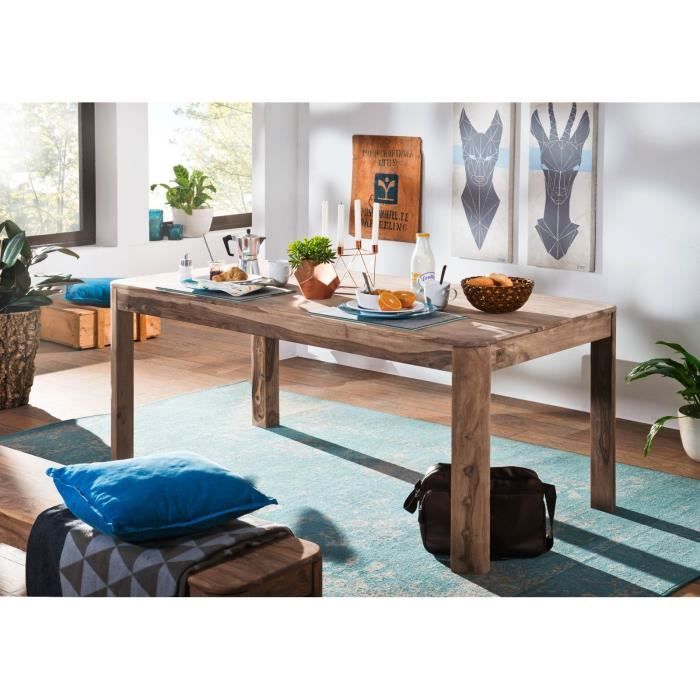 Table à manger 178x90cm - Bois massif de palissandre teinté (Smoked ...