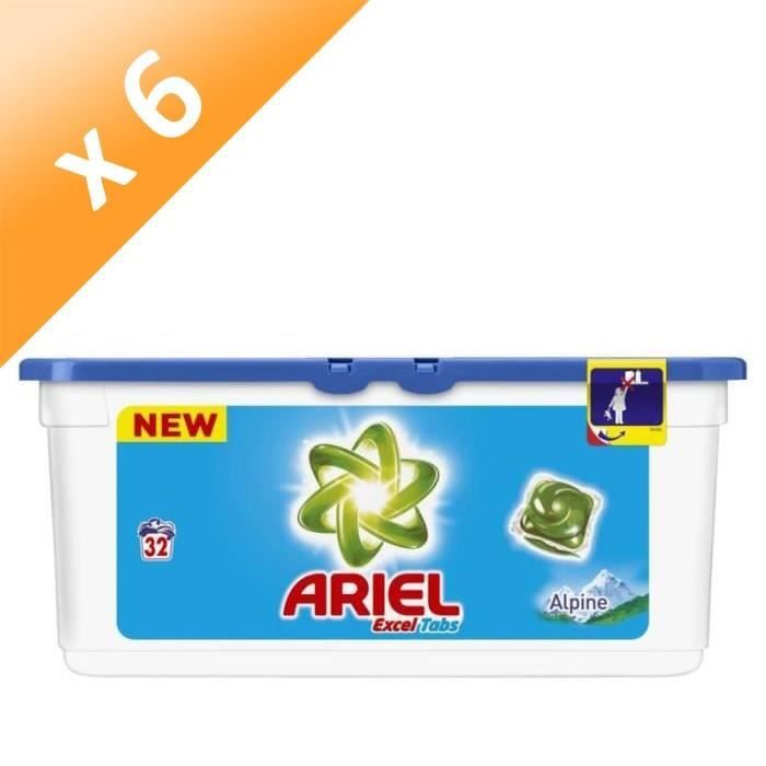ARIEL Lot de 6 lessives Alpine - 32 tablettes - Cdiscount Au quotidien