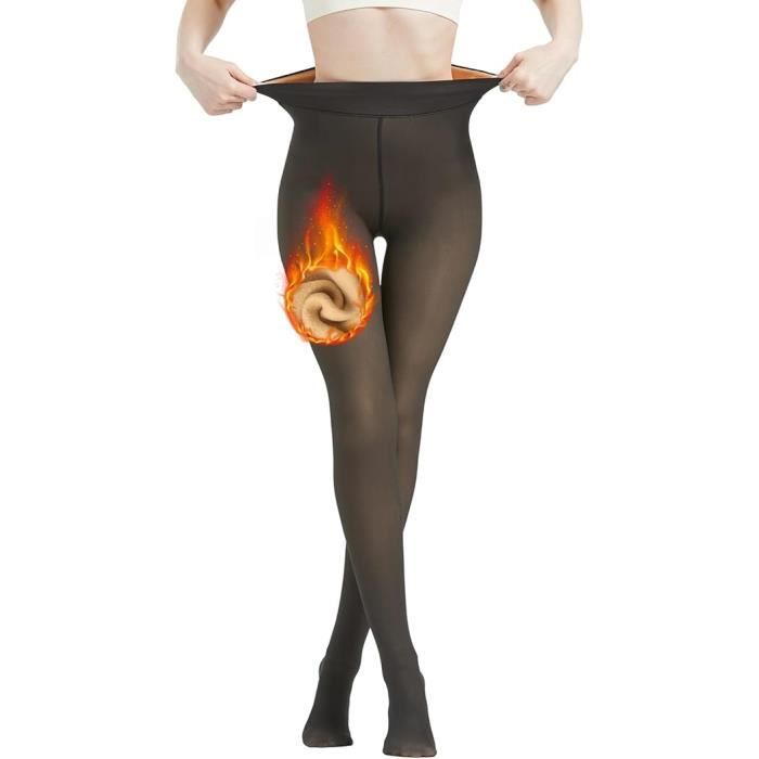 Collant Plaire Femme Effet Transparent 200g, Collants Thermique Chauds pour Femmes Collant Épais ...