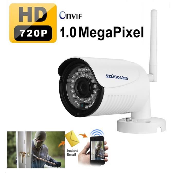 SZSINOCAM Caméra IP Éxtérieure Sans Fil 720P ONVIF H264 Vision Nocturne ...