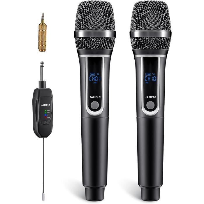 Microphones Sans Fil, Système De Microphone Double Karaoké Uhf Avec ...