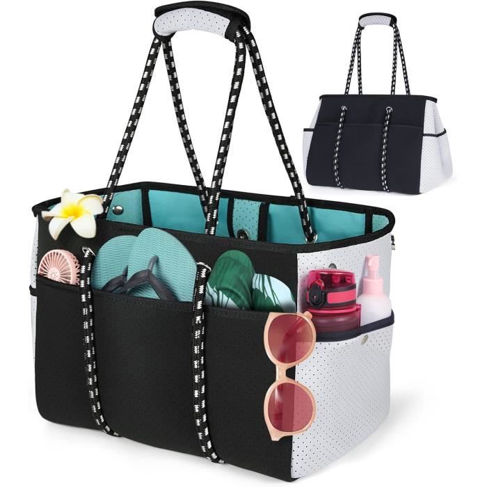 Sac De Plage Grand Sac De Plage Femme Xxl En Néoprène Polyvalent Beach ...