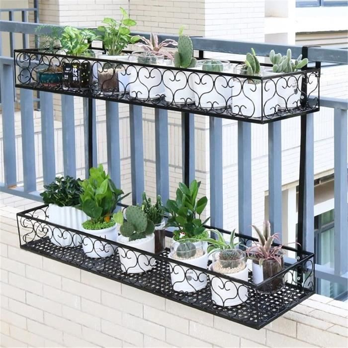 Pot de fleur extérieur de balustrade de support de fleur suspendu de ...