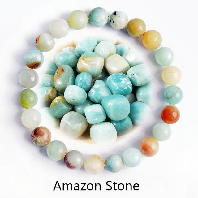 Bracelets en pierres naturelles,18 Amazon Stone-6mm Beads-17cm(6.69inch)--Bracelet En Pierre ...