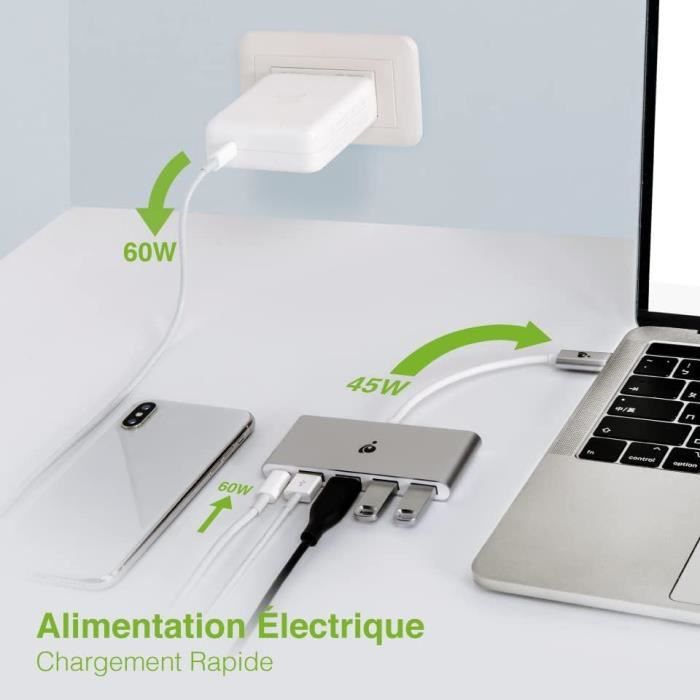 Hub Usb 3.0 À 11 Ports, 36W Hub Usb Alimenté, Multi Usb Avec 7 Ports ...