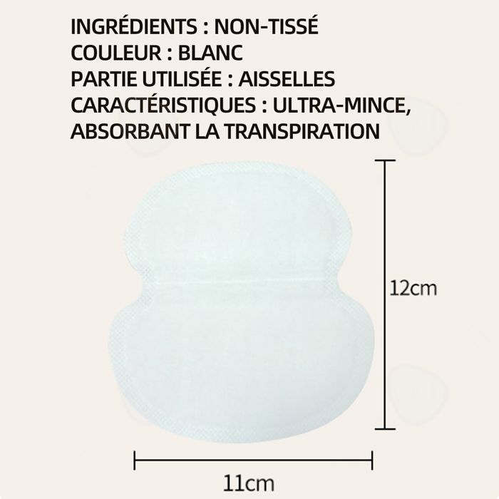 Kit de confort voyage PAS Patch anti transpiration 80pcs 12x11cm blanc ...