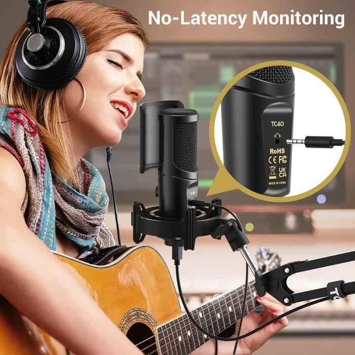 Microphone À Condensateur Usb Micro Cardioïde Professionnel Mic Avec ...