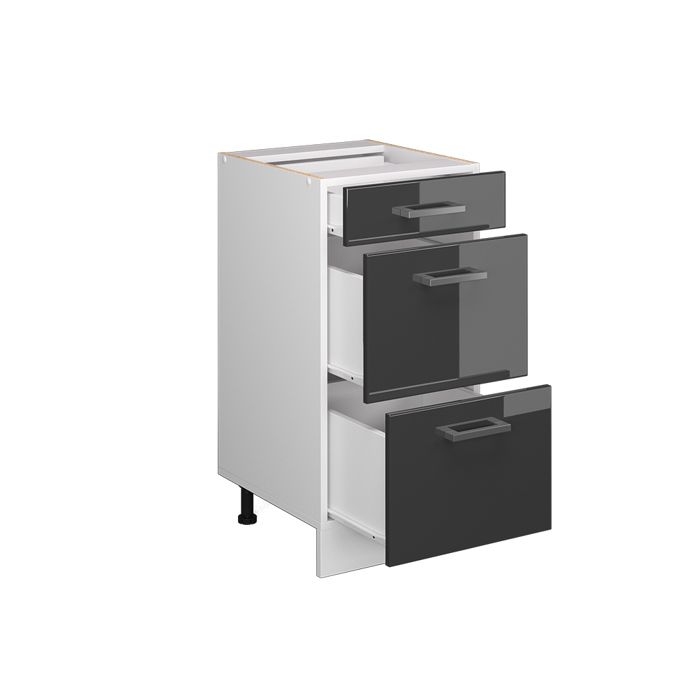 Meuble bas universel R-Line, 40cm avec tiroirs, sans PT, Blanc Haute ...