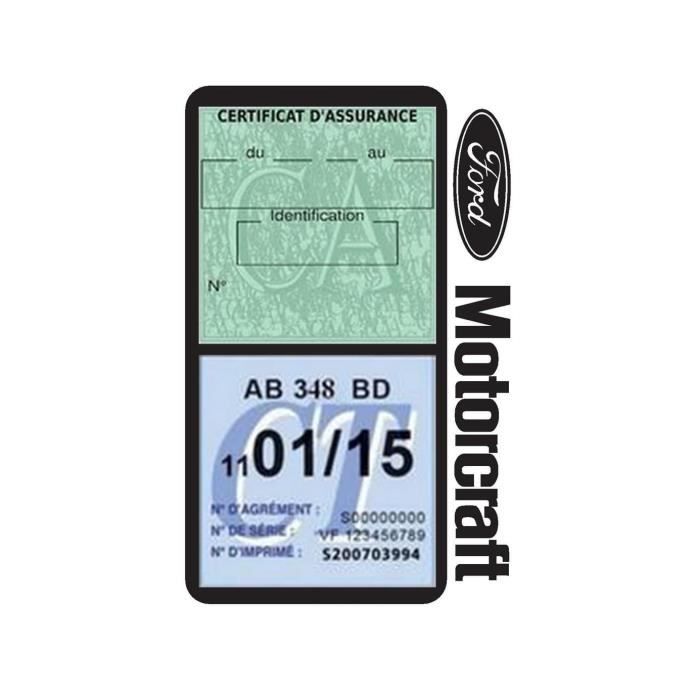 MOTORCRAFT VD32 NOIR POCHETTE ETUI VIGNETTE ASSURANCE VOITURE ET ...