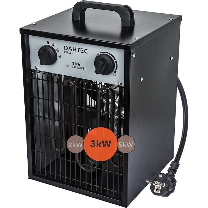 LI-chauffage soufflant électrique 3000w avec thermostat et 2 niveaux de ...