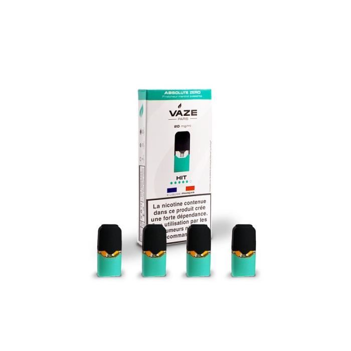 Pack de 4 Pods de 0,75ml Absolute Zero Vaze Vape - dosage nicotine:10 ...
