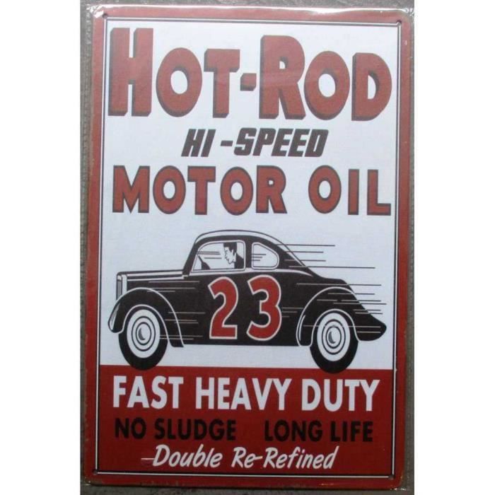 Plaque Hot Rod Hi Speed Motor Oil - Décoration Murale - Métal - 30x20cm ...