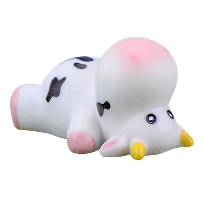 STATUE - STATUETTE Figurine de vache Écologique Accrocheur Résine Miniature Vache Craft Craft ...
