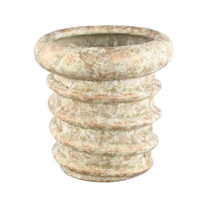 Pot de fleur - PTMD Zero - 40 x 40 x 40 cm - Ciment - Crème - Cdiscount ...