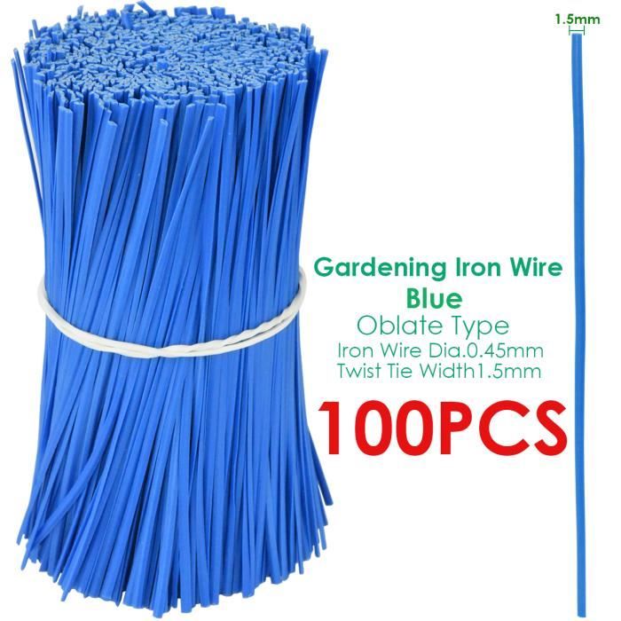 10 cm - Blue-100pcs - 100 attaches de câble de jardinage Oblate, fil de ...