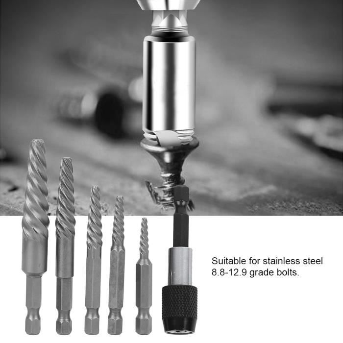 Cikonielf extracteur de boulons Extracteur de vis endommagé, outil de retrait de vis 6 pièces ...