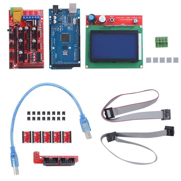 Kit d'imprimante 3D Professional 3D Printer Kit, PCB LCD A4988 Driver 3D Printer Kit for Mega ...