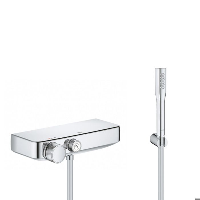 Grohe Set de douche Mitigeur Grohtherm SmartControl + Douchette Euphoria 1 jet avec support ...