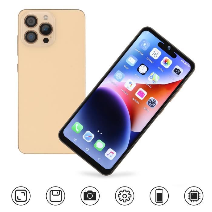 HURRISE Pour smartphone 10 Téléphone Portable débloqué I14pro 3G, écran Ultra HD 6,53 Pouces, 4 ...