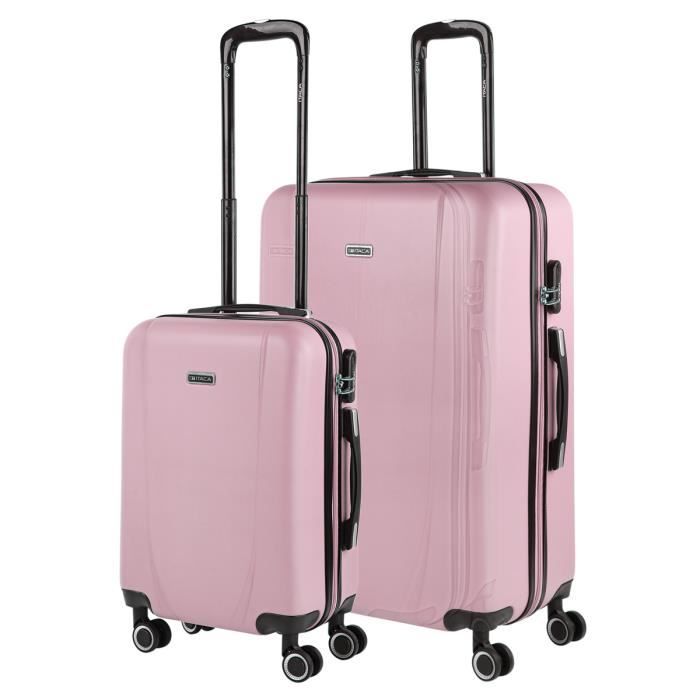 Set De Valise Avec Valise Cabine Et Grande Valise 71117 Rose