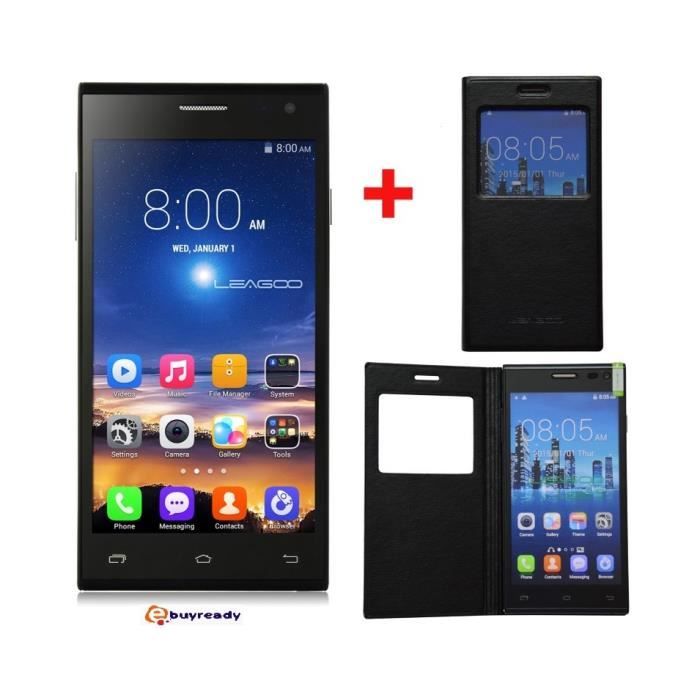 Téléphone portable Smartphone Lead Leago Android 5 Pouce NOIR Moins ...